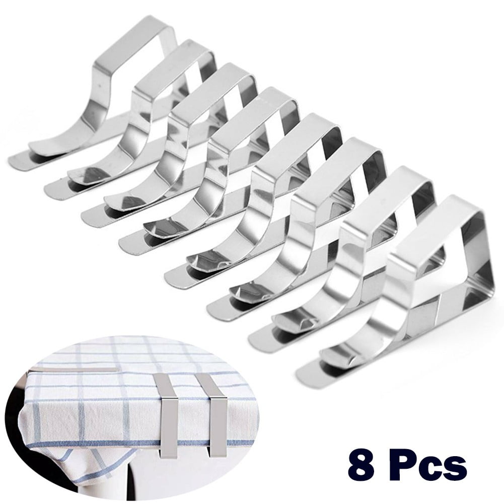 8 X Stainless Steel Tablecloth Clips Table Cloth Holders Clamp Outdoor ...