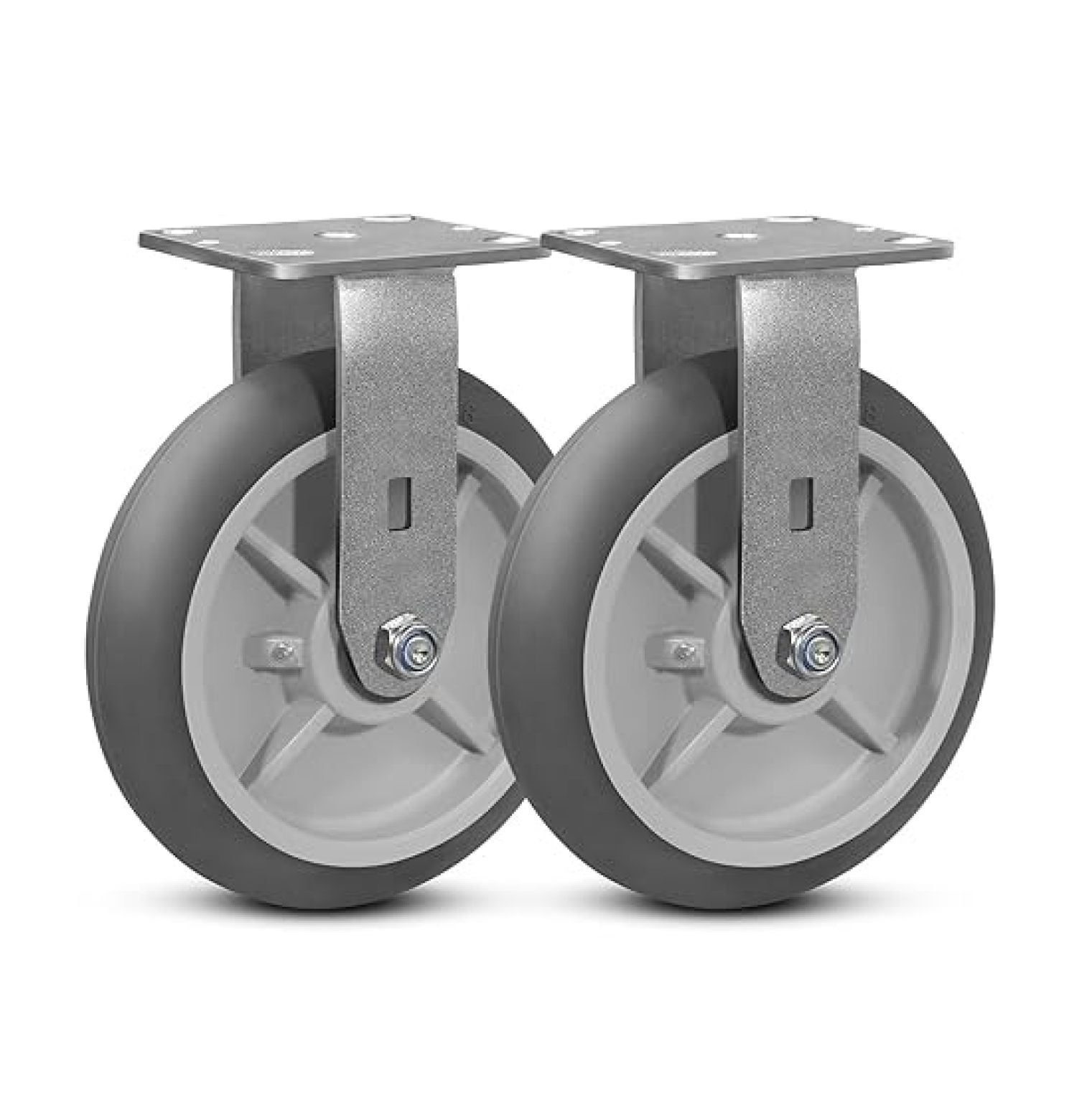 8"X2" Heavy Duty Casters,Crowned Thermoplastic Rubber Caster Wheels ...
