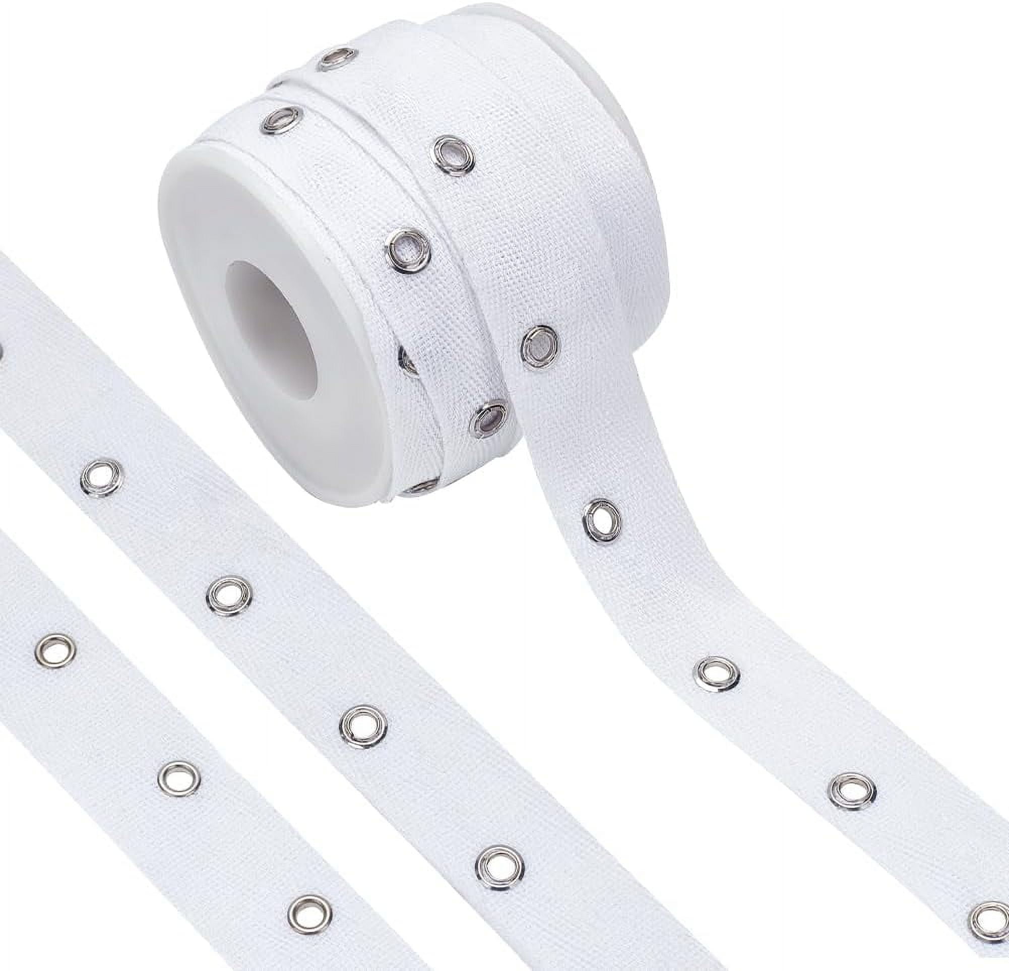 8 Yards White Cotton Grommet Eyelet Twill Tape 1 inch Wide Metal Eyelet ...