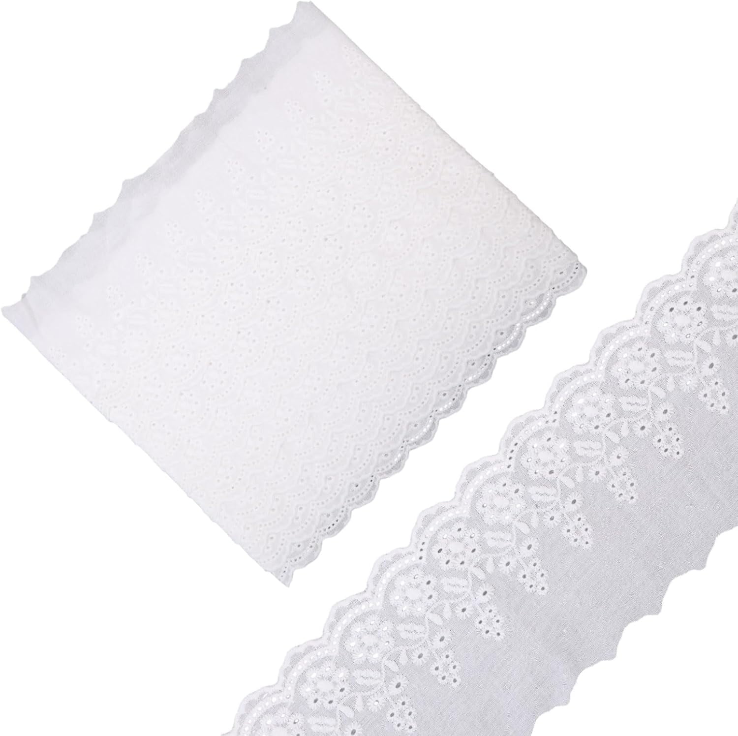8 Yards White Eyelet Lace Ribbon Edge Floral Cotton Lace Ribbon ...