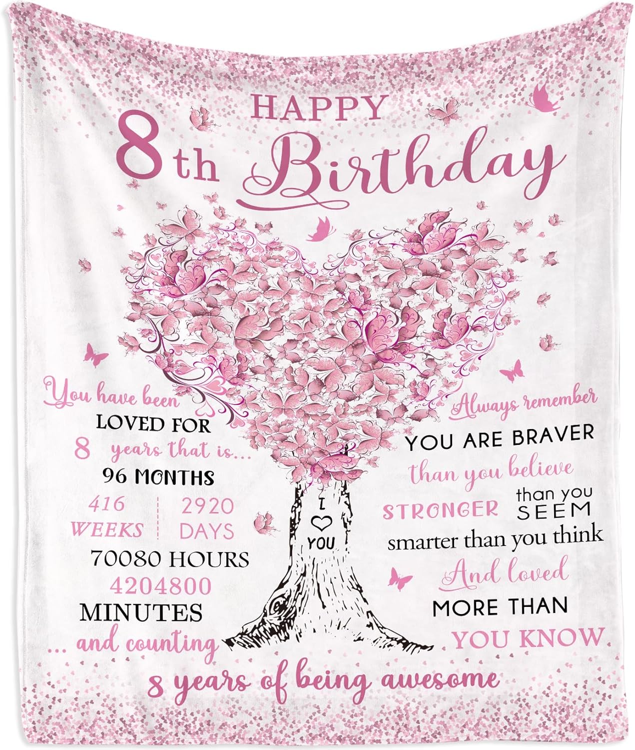 8 Year Old Girl Birthday Gift Blanket 40"x50", Gifts for 8-Year-Old ...