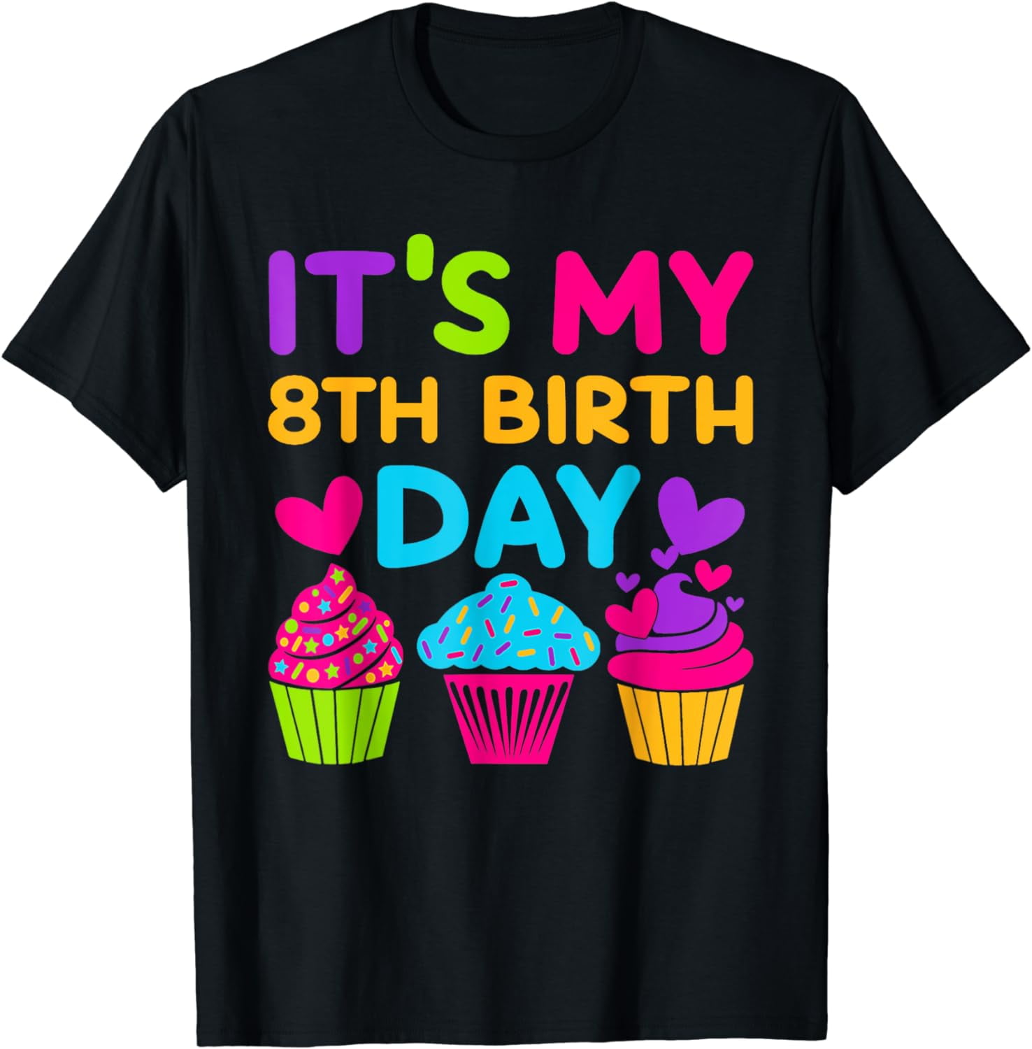 8 Years Old Rainbow Girls 8th Birthday Shirt For Girls Kids T-Shirt ...