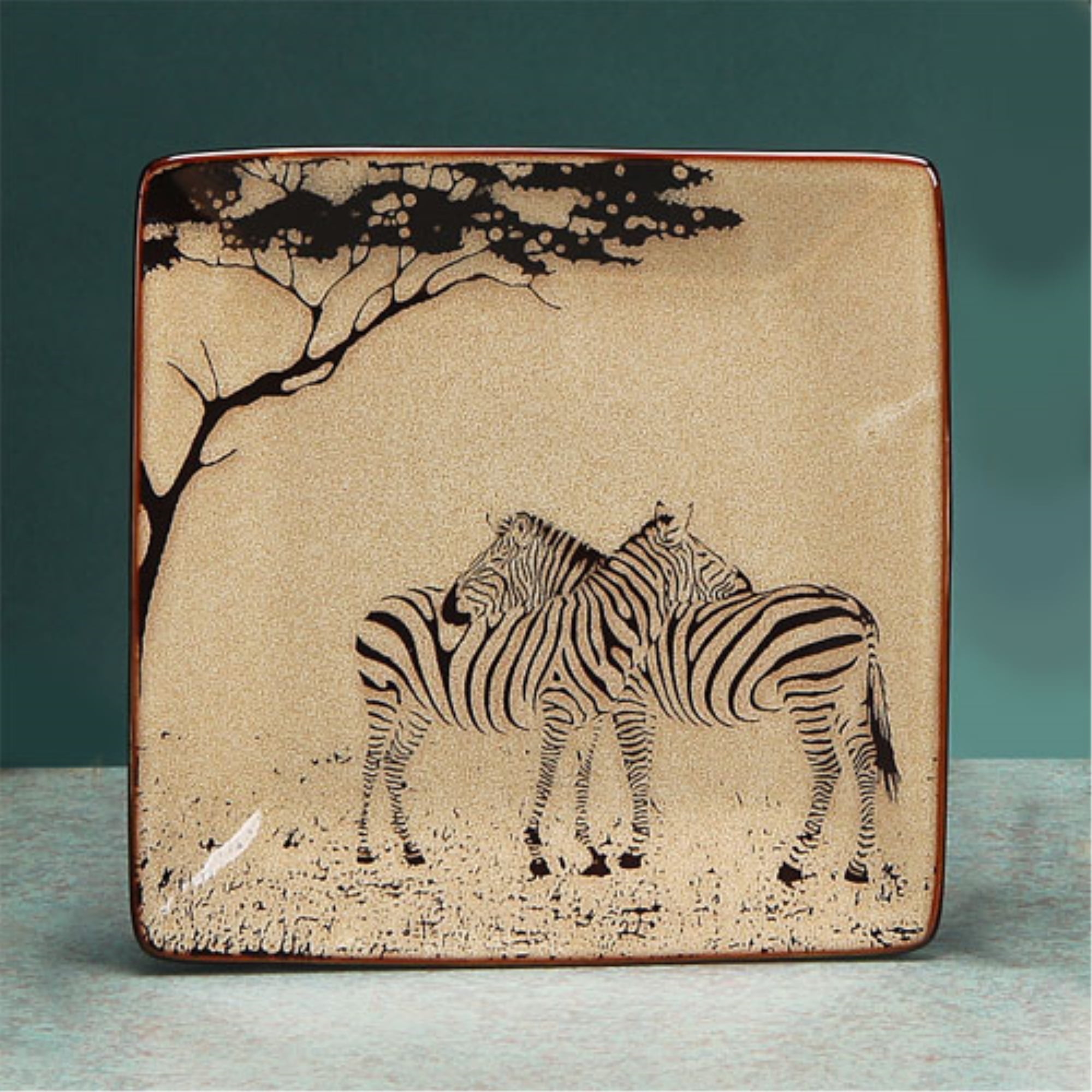8" ZEBRA HUGGING SALAD PLATE - Walmart.com