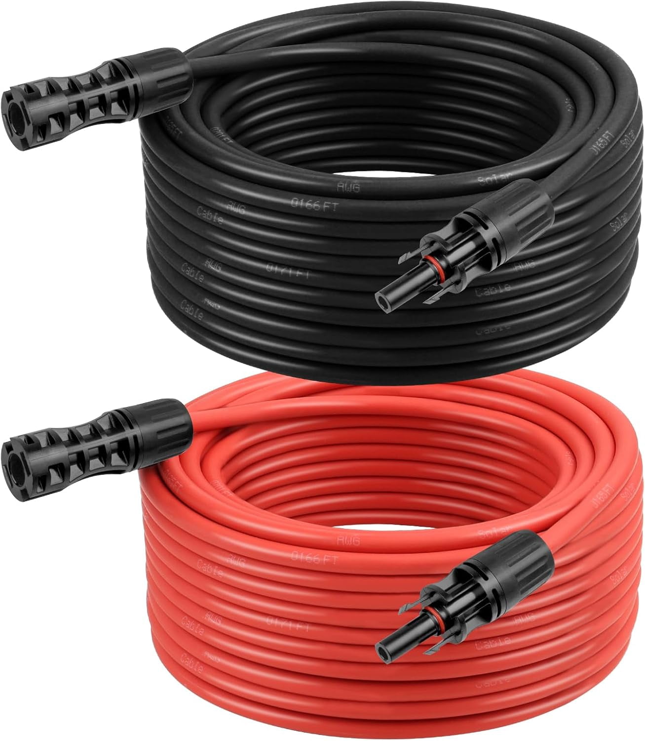 8 AWG Solar Extension Cable 50FT Black + 50FT Red, 8 Gauge Solar Panel ...