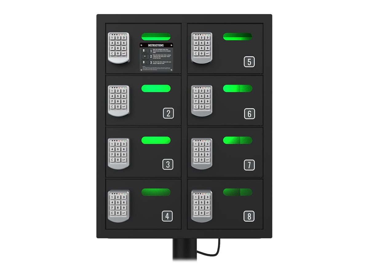 ChargeTech 8-bay Cell Phone Charging Locker - Pin Number Lock - Wall ...