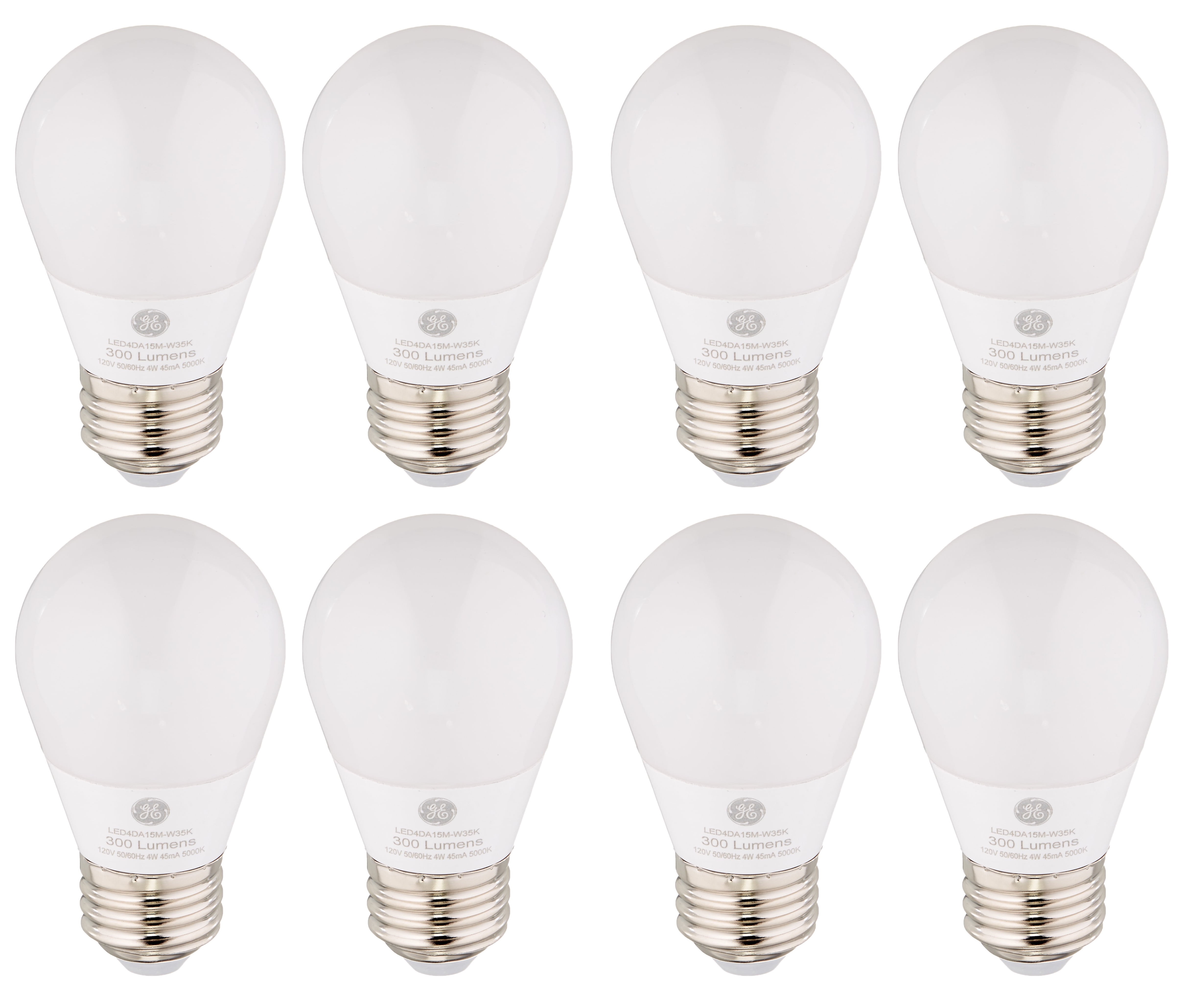 (8 bulbs) GE LED Daylight A15, 40 watt equivalent, 300 lumens, 5000K ...
