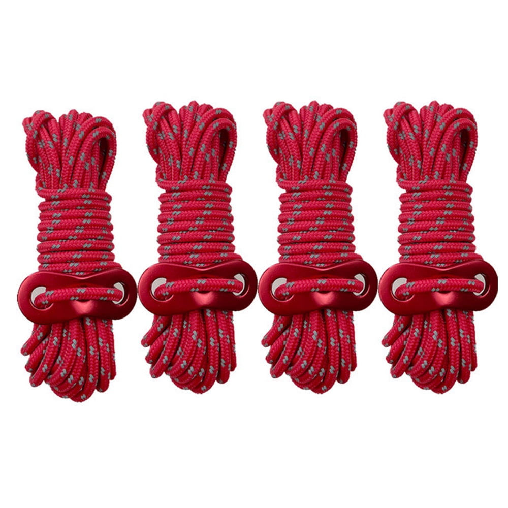 8 button Heavy Duty Camping Rope - 3.5mm Outdoor Reflective Guy Lines ...