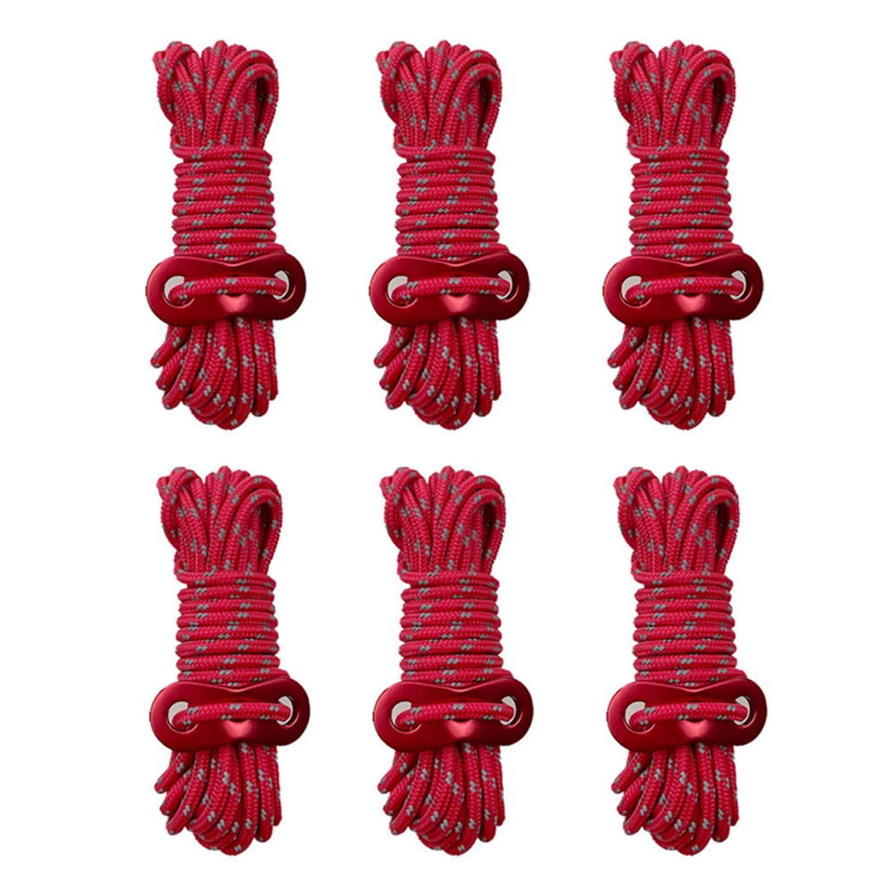 8 button Heavy Duty Camping Rope - 3.5mm Outdoor Reflective Guy Lines ...