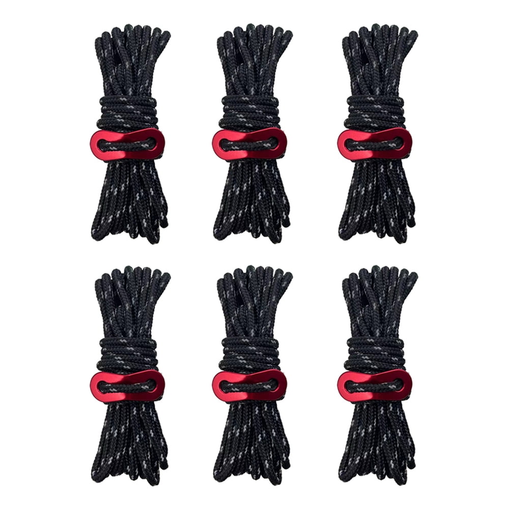 8 button Heavy Duty Camping Rope - 3.5mm Outdoor Reflective Guy Lines ...