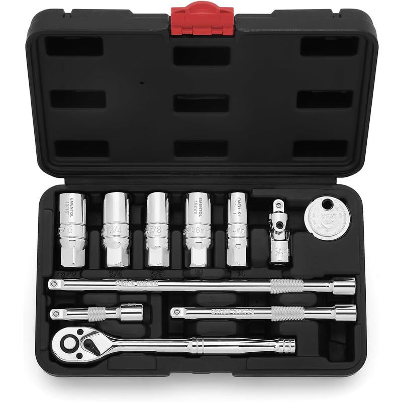 8 count 3/8" Drive Spark Plug Socket Set, SAE & Metric, 6-Point Socket ...