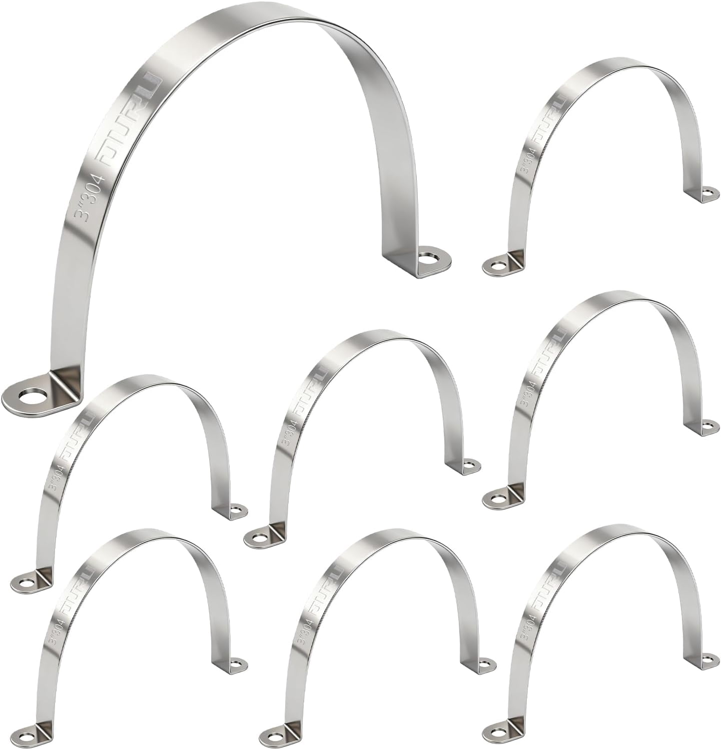 8 count 3 Inch Conduit Clamp 304 Stainless , Rigid Pipe Clamp U Bracket ...