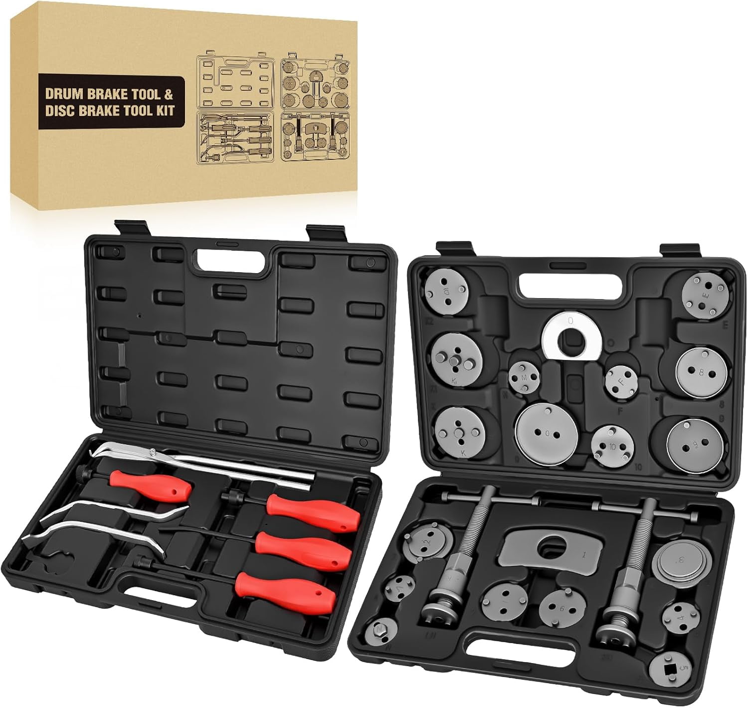 8 count Drum Tool Kit & 22 count Disc Caliper Compression Tool Set, 2 ...