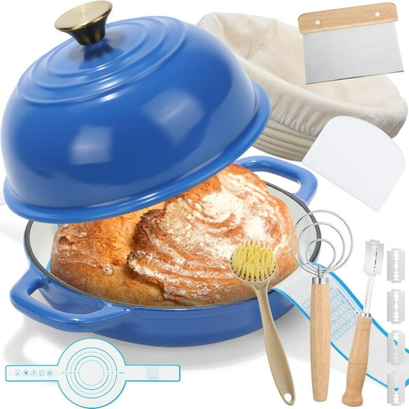 8 count Enameled Bread Dutch Oven with Lid for Sourdough Baking Oven ...