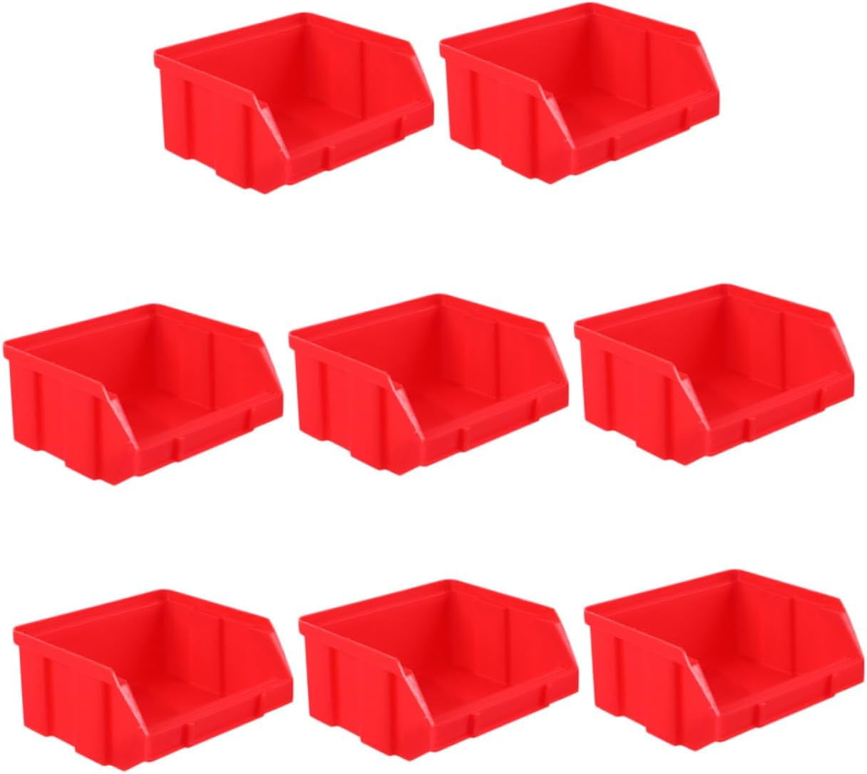 8 count Heavy Duty Stackable Storage Bins Industrial Grade Warehouse ...