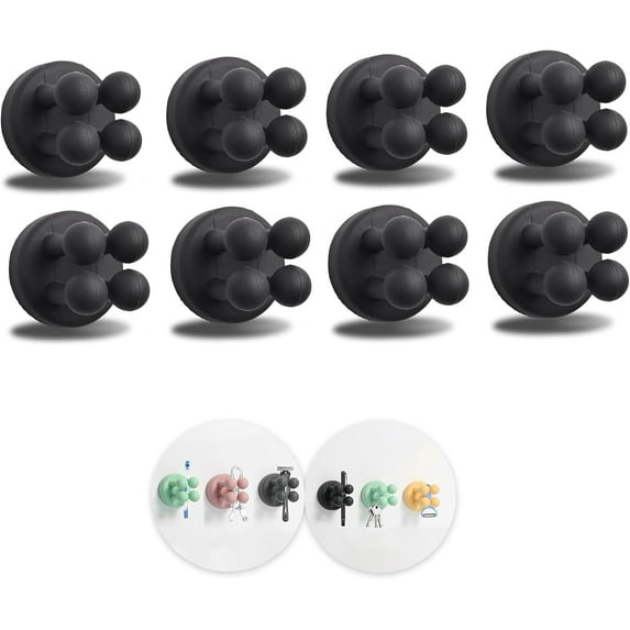 8 count Holders for Bathrooms, Self Adhesive Multifunctional Hook for ...