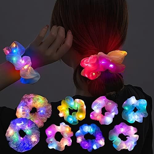 8 count LED Scrunchies for Women - Scrunchy, Light Up Scrunchies for ...