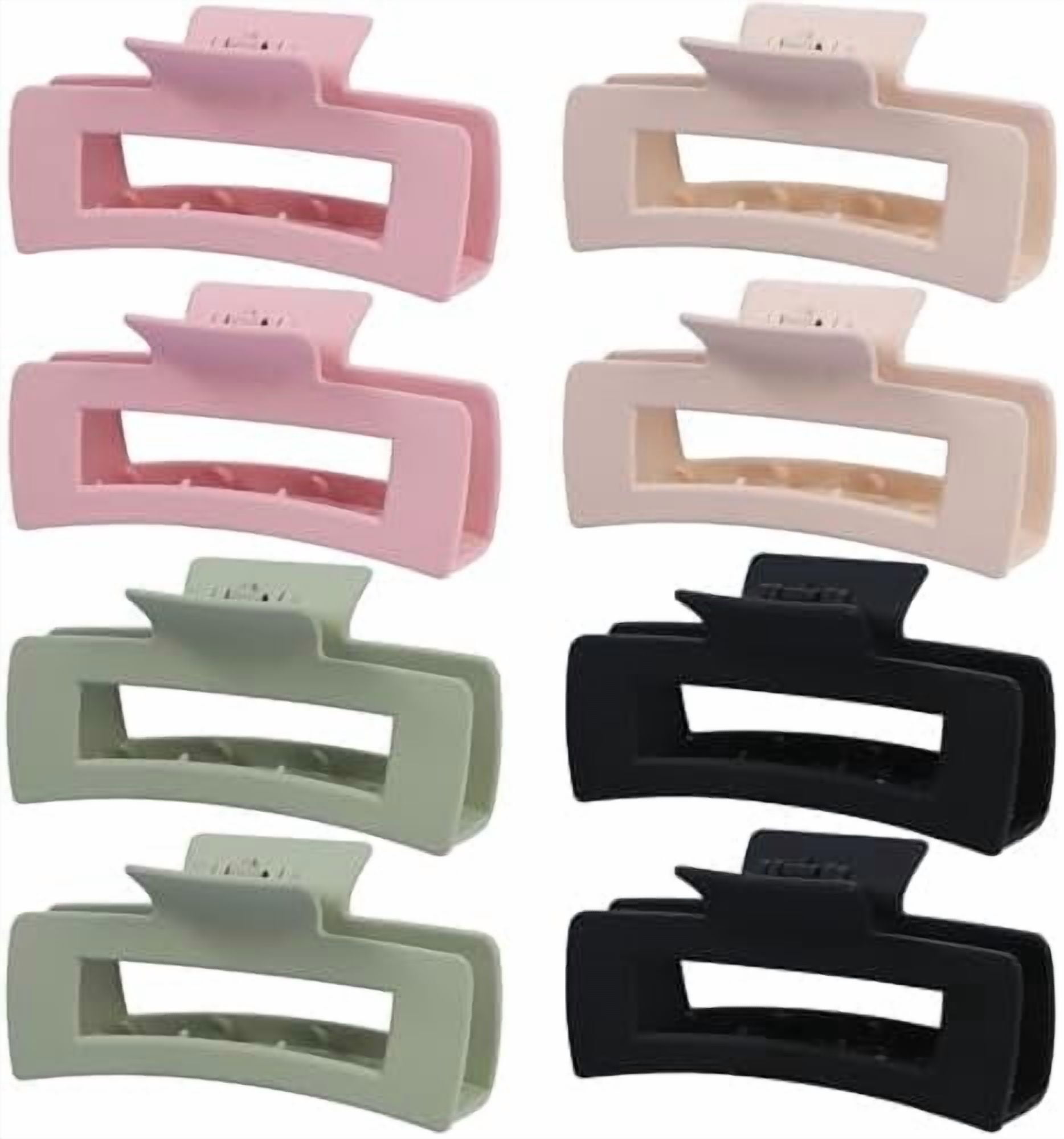 8 count Large Hair Claw Clips 4.1 Inch Non-slip Big Square Matte Hair ...