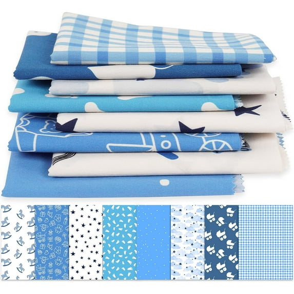 8 count Quarter Bundle, Boy Print 18"x 22" DIY Patchwork- Cotton Pre ...