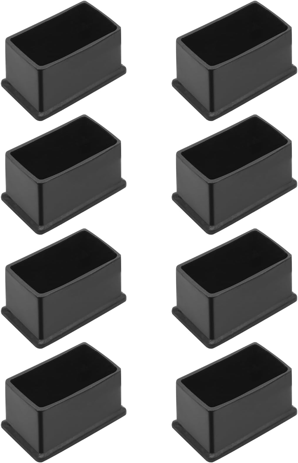 8 count Rectangle PVC Furniture Caps (2" x 1.14"), Vinyl Flexible Chair ...