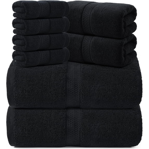 8 count Towel Sets for Bathroom - 2 Bath Sheets (35x70 in), 2 Hand, 4 ...