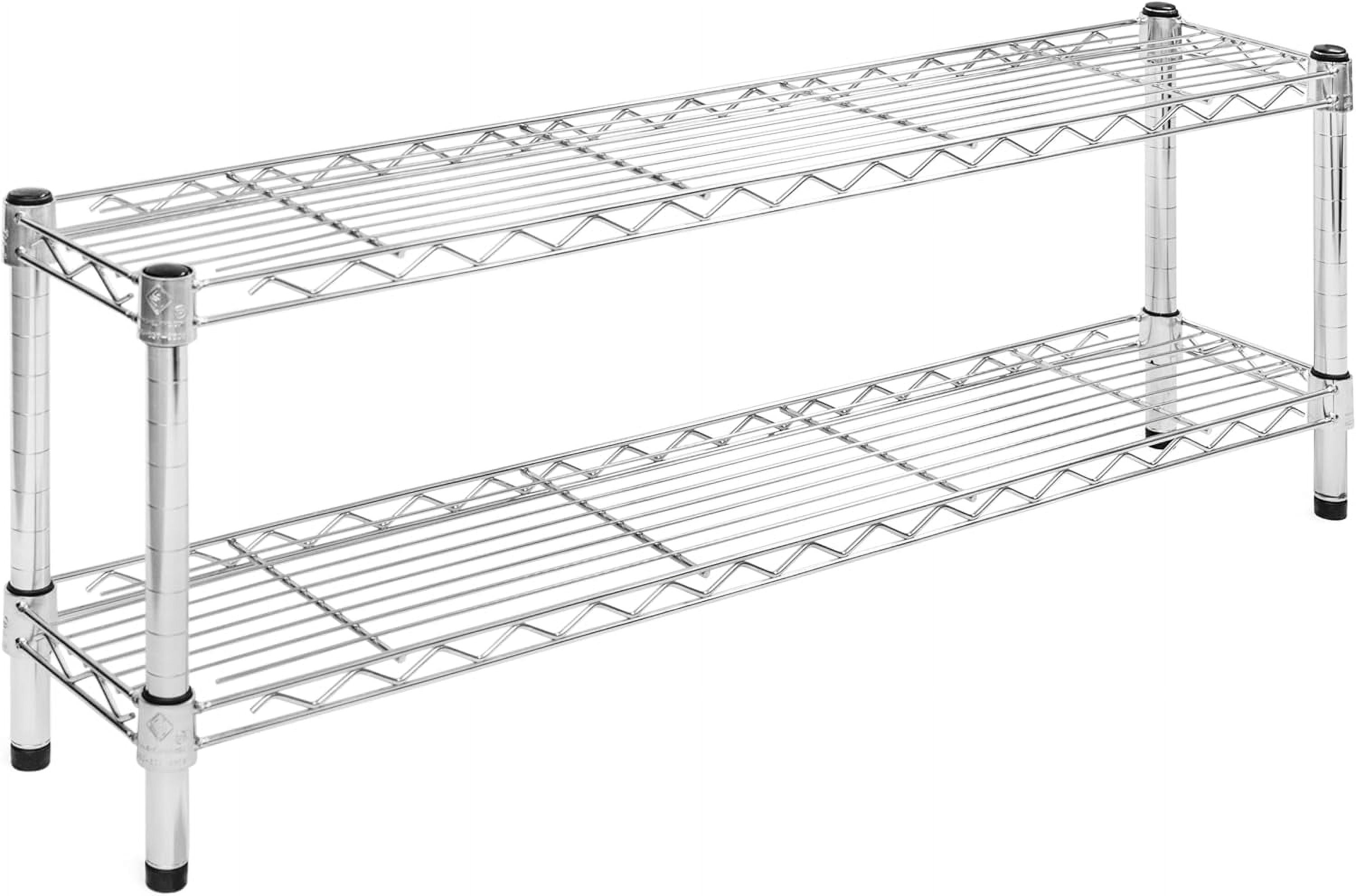8" d x 42" w Chrome Wire Shelving with 2 Tier Shelves, 800lbs Capacity ...