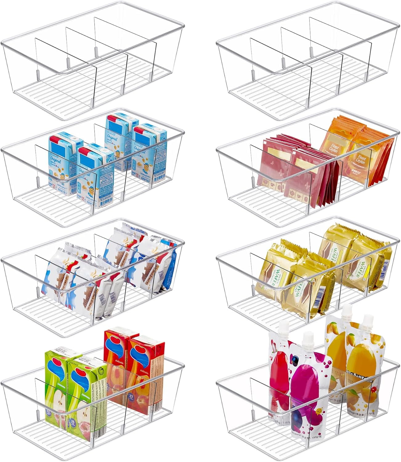 8 food storage and sorting boxes, transparent plastic boxes, suitable ...