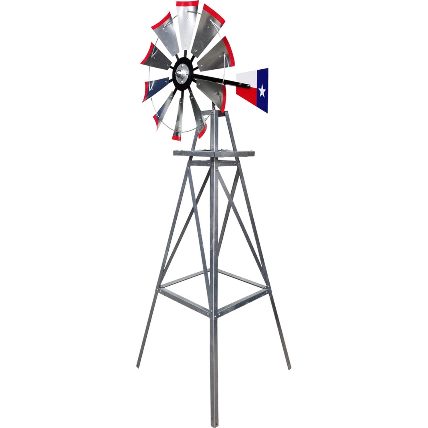 8-foot Tall Windmill w/Texas Flag Tail and Metal Stand - Walmart.com
