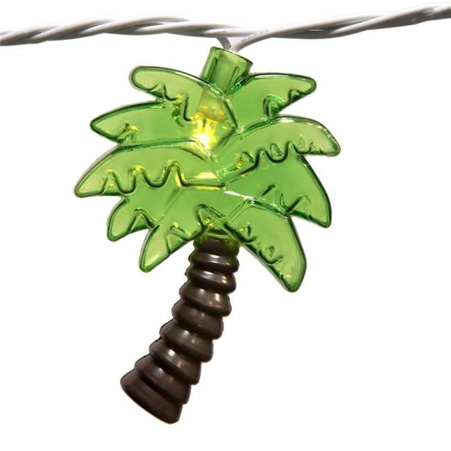 8 ft. 10 Light LED Palm Tree End-Connecting 22AWG Green Wire Set, Green ...