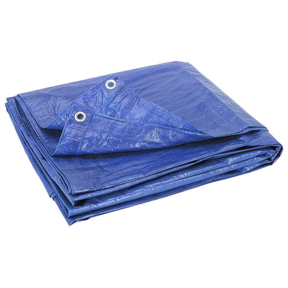 8 ft. 6 in. x 11 ft. 4 in. Blue All Purpose/Weather Resistant Tarp ...