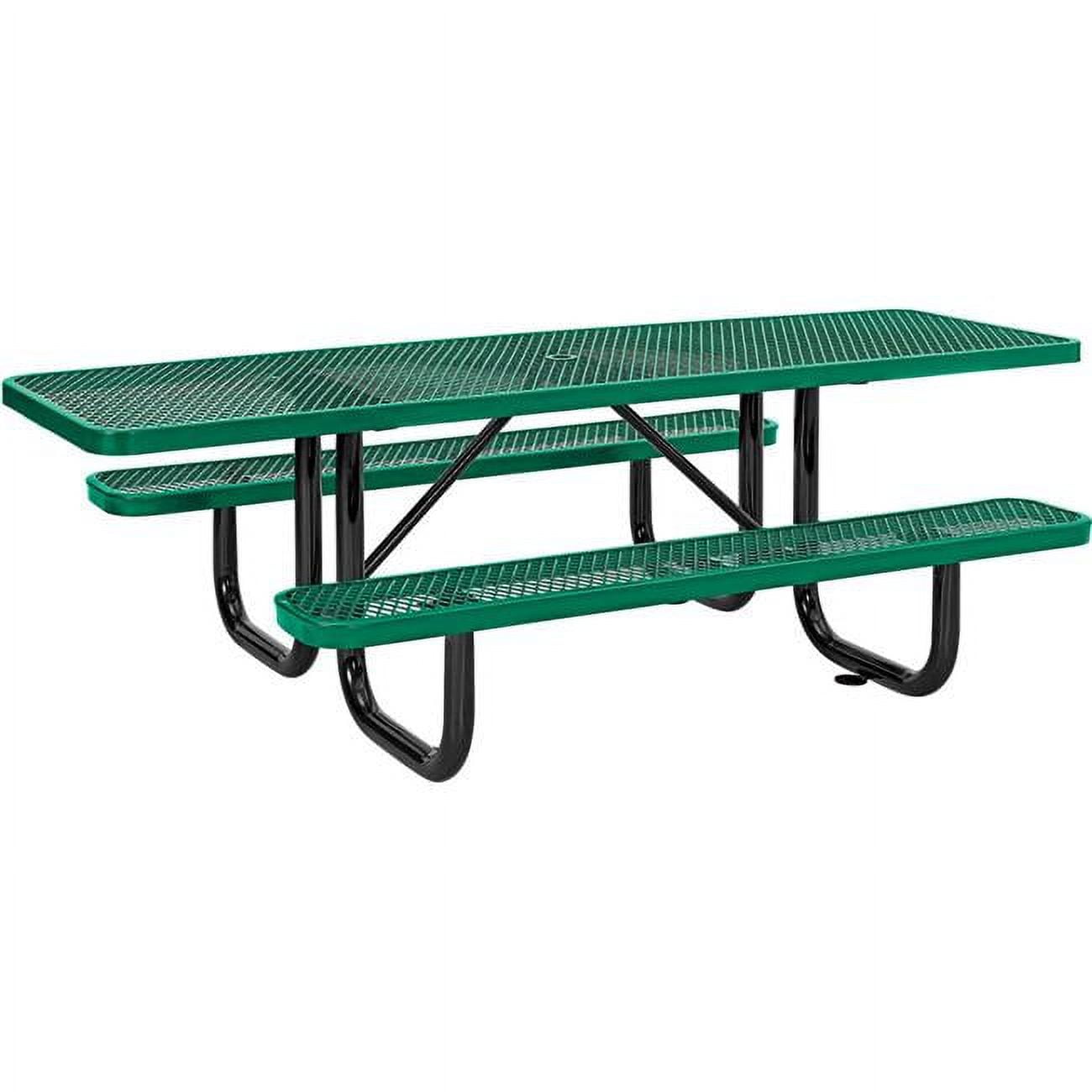 8 ft. ADA Outdoor Steel & Expanded Metal Picnic Table, Green - Walmart.com