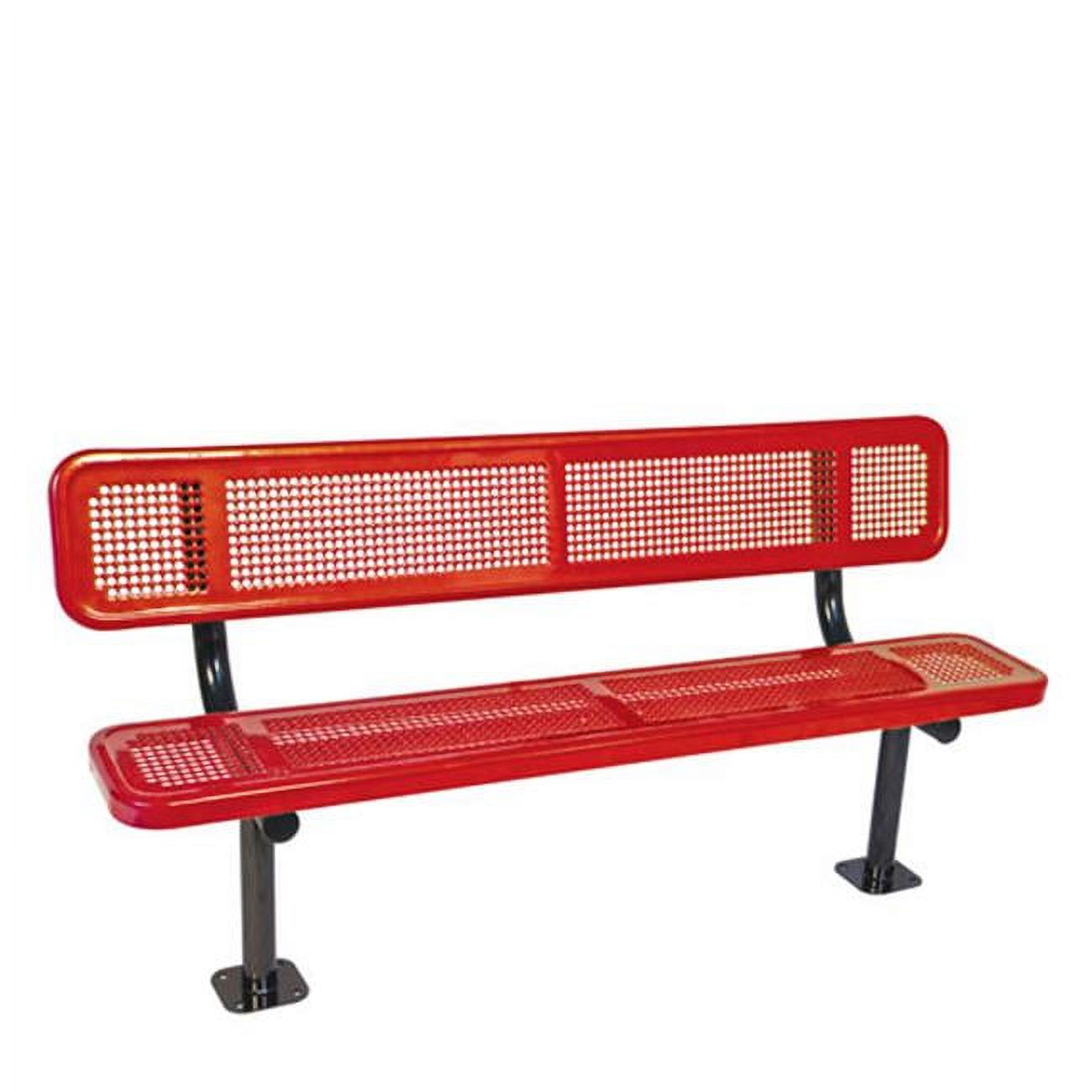 8 ft. Bench with Back-Surface Mnt Perforated - Walmart.com