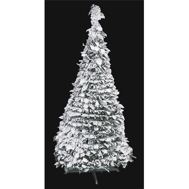 8 ft. Flocked Pop Up Tree - White, Green - Walmart.com
