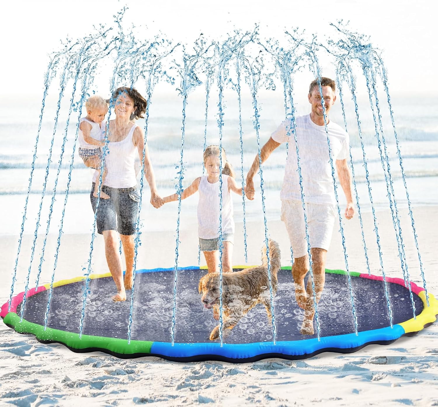 8 ft Giant Nonslip Splash Pad 96" for Adult Kids and Dog, Thicken ...