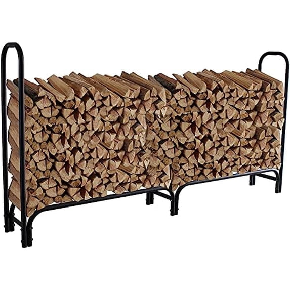 8 ft Outdoor Fire Wood Log Rack for Fireplace Heavy Duty Firewood Pile ...