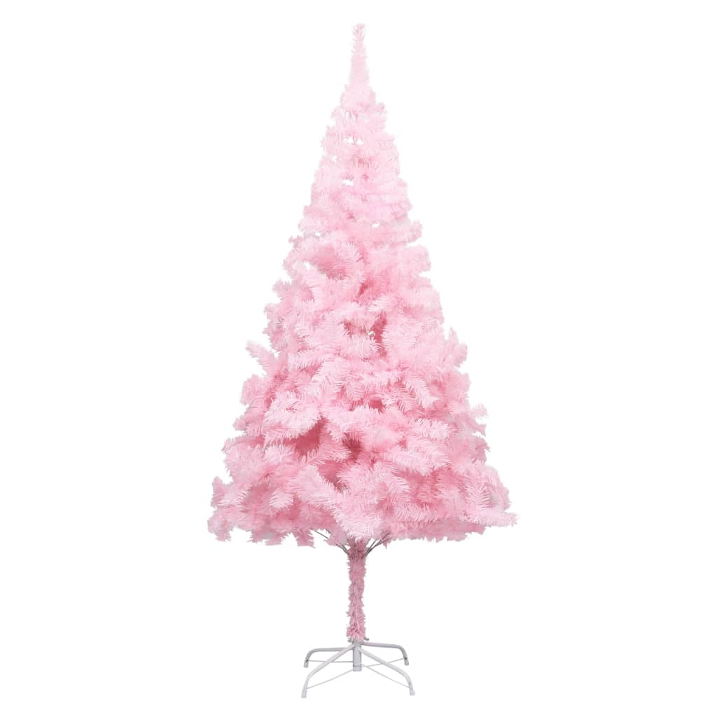 8 ft Pink Artificial Christmas Tree with Stand - Realistic PVC, Easy ...
