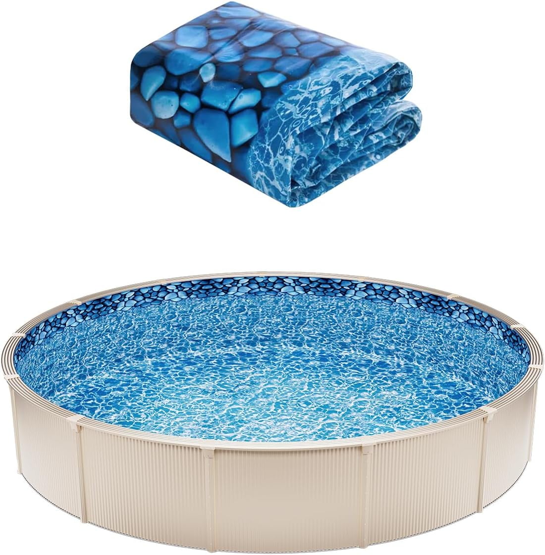 8-ft Round Above Ground Pool Liner, Overlap Pool Liners, Standard Gauge ...