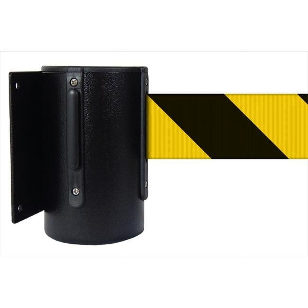 8 ft. Safety Stripe Belt Wall Mounted Belt Barriers - Black Finish ...
