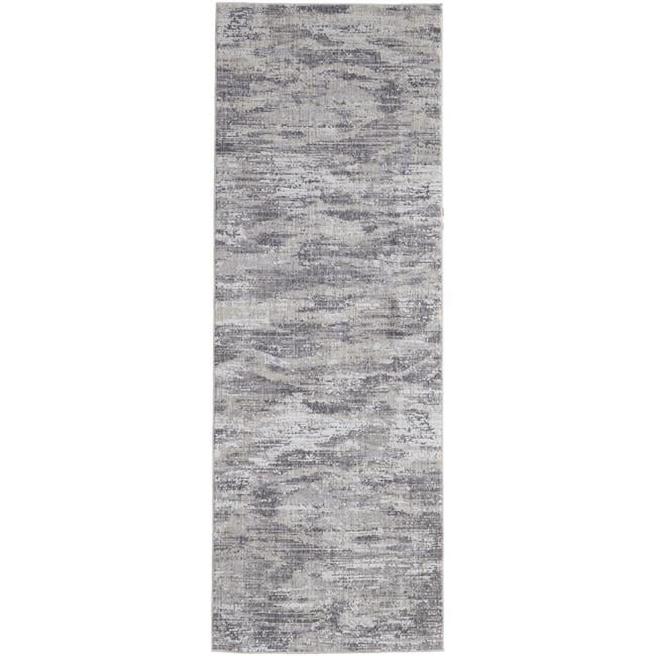 8 ft. Tan Taupe & Gray Abstract Power Loom Distressed Stain Resistant ...