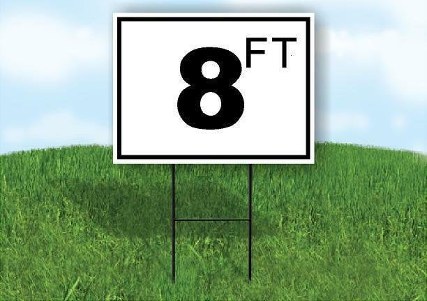 8 ft pool depth BLACK WHITE 18inx24in Yard Road Sign w/ Stand - Walmart ...