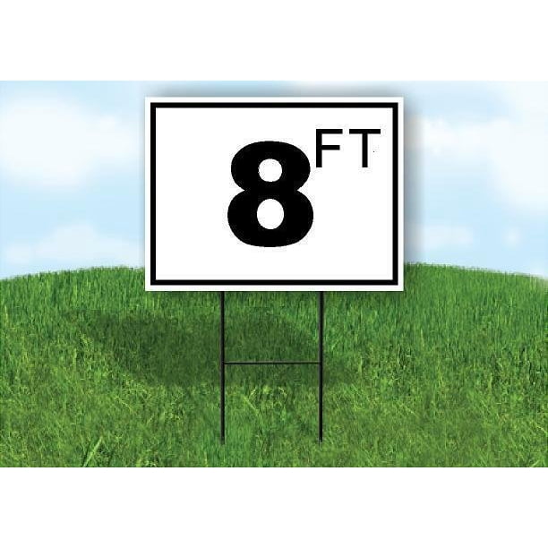 8 ft pool depth BLACK WHITE 18inx24in Yard Road Sign w/ Stand - Walmart ...