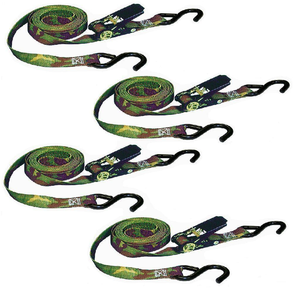 8 ft. x 1 in. 1200 lb. Camo Ratchet Tie-Down (4-Pack) - Walmart.com