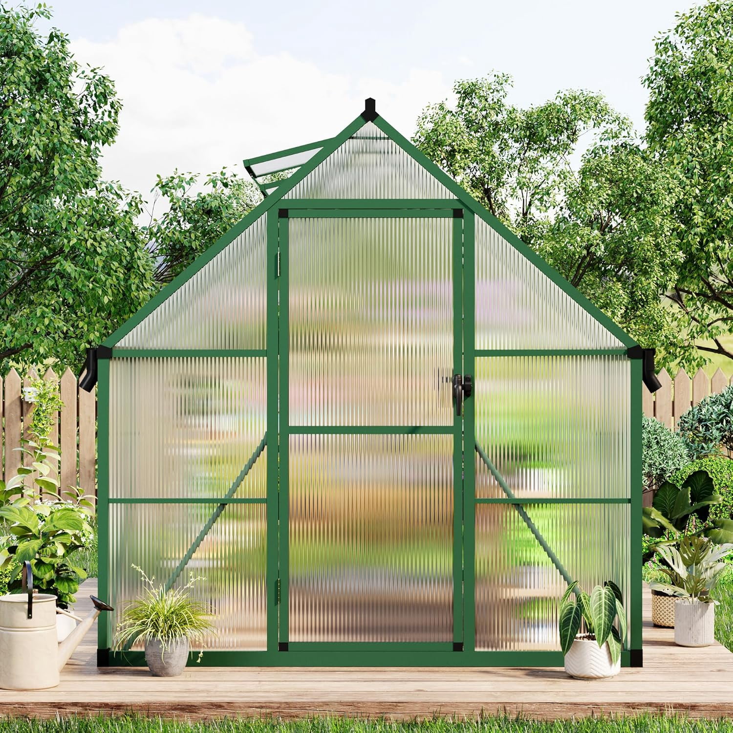 8 ft x 14 ft Aluminum PC Board Sun Room Outdoor Garden Greenhouse ...