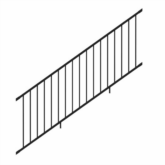 8 ft. x 36 in. Stair Textured Black Aluminum Rapid Rail Kit$$Tools ...