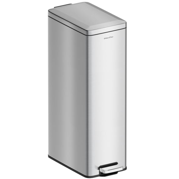 8 gallon/30L Slim Stainless Steel Garbage Can with Soft Close lid for ...