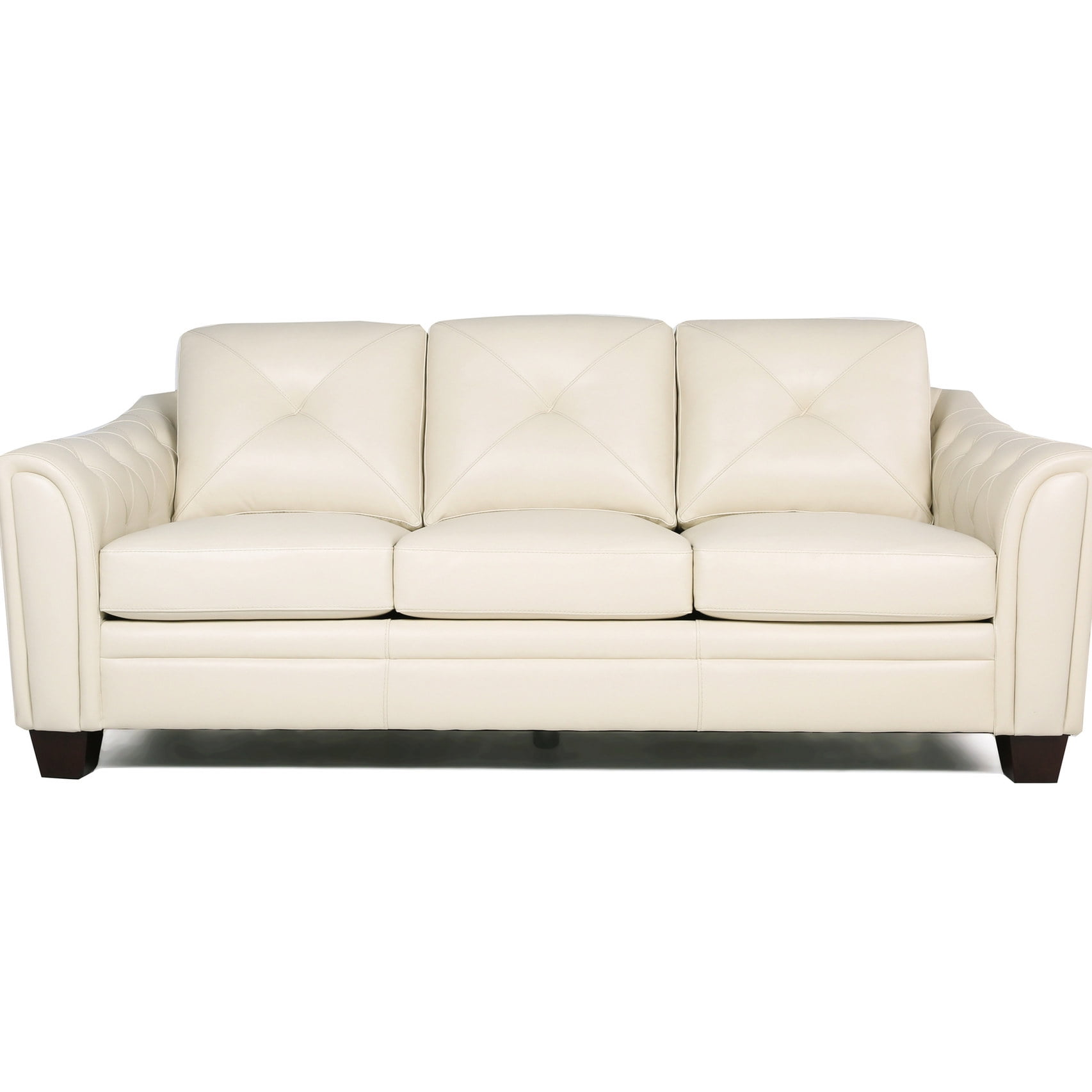8-gauge Coil Suspension and Leather Material - 39-inch Wide Ivory ...