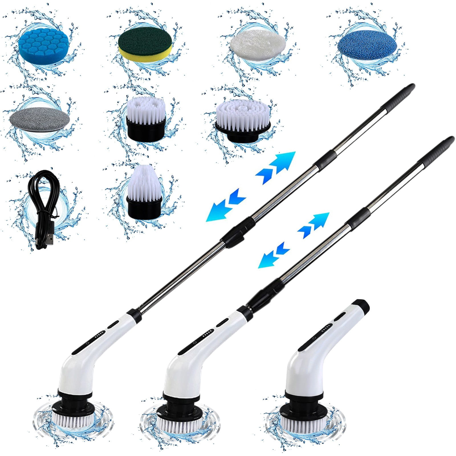 8-head Cleaning Brush, Handheld Wireless Charging, Long Short ...
