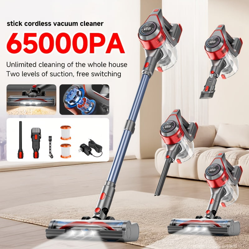 8-in-1 65KPA Cordless Stick Vacuum | 2-Suction Levels, 45Min Runtime ...