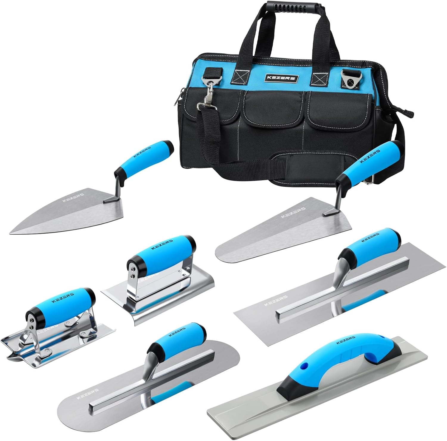 8-in-1 Concrete Finishing Tools Kit: Magnesium Float, Finishing & Pool ...