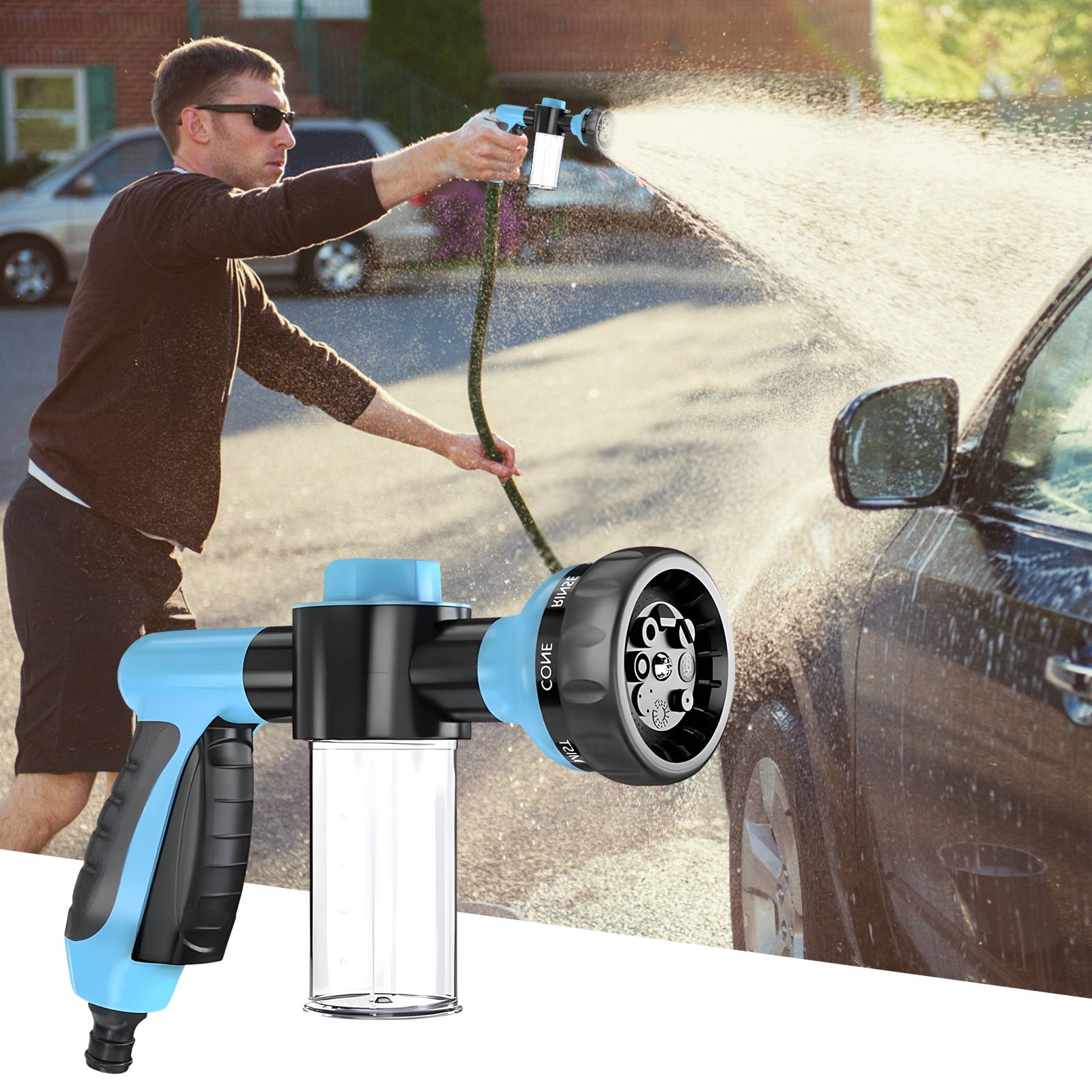 8-in-1 High Pressure Car Washing Nozzle Garden Hose Nozzle with Soap ...
