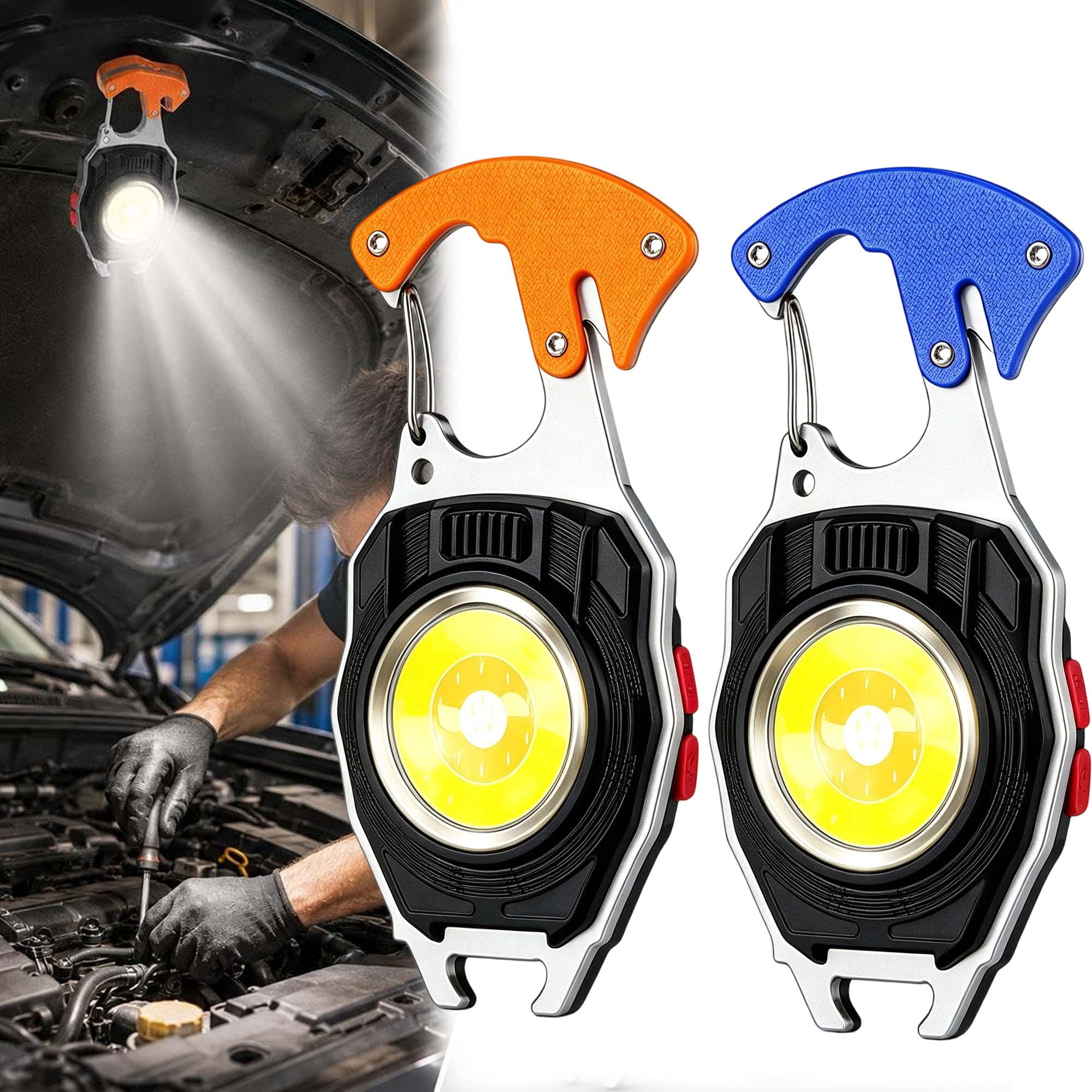 8-in-1 Multifunctional Keychain Flashlight Portable EDC Work Light ...